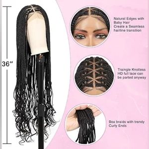 Gloge Store | Hair | Hd Full Lace 36 Inch Box Braided Wigs Box Braid ...